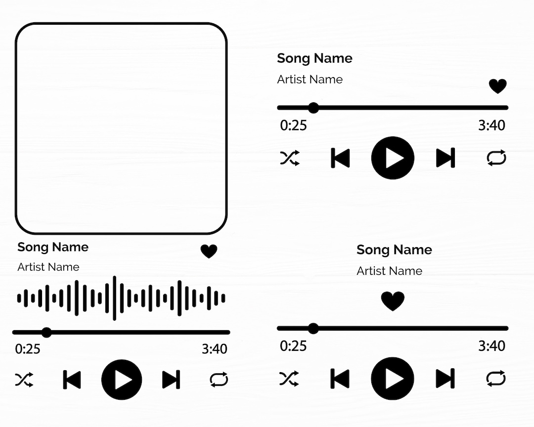 Music Player Svg Bundle Music Svg Png Play Buttons Svg Music Player Display Audio Control Svg ...