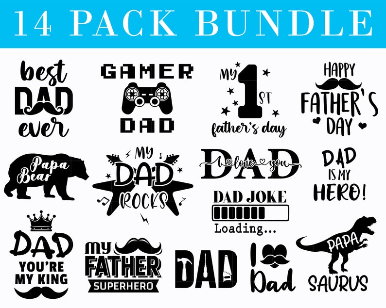 Father's Day Bundle SVG Dad Papa Daddy Svg Fathers Day Svg | Etsy