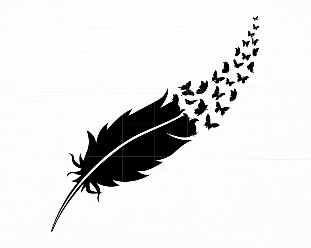 Feather Butterfly Svg Feather Svg Flying Butterflies Svg Feather ...