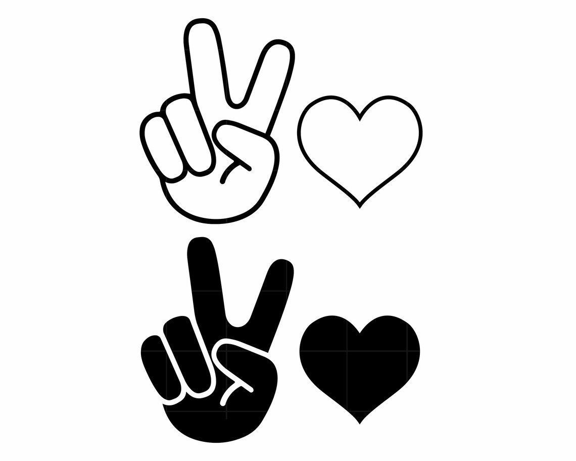 Peace Love SVG Bundle Peace Sign Peace Hand Svg Files for - Etsy