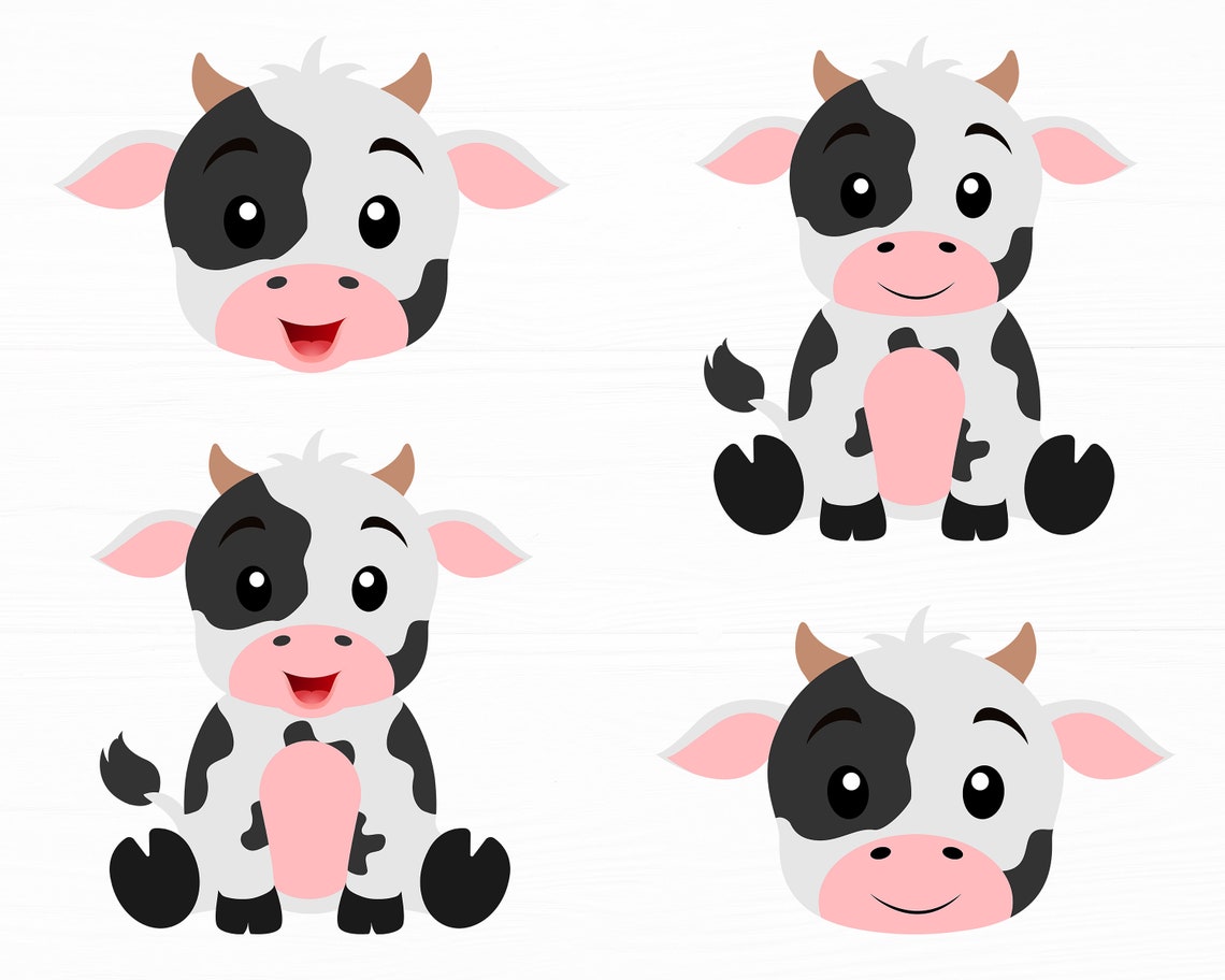 Baby Cow Svg Animal Svg Cute Cow Svg Farm Animal Svg Cow Png Baby Farm ...