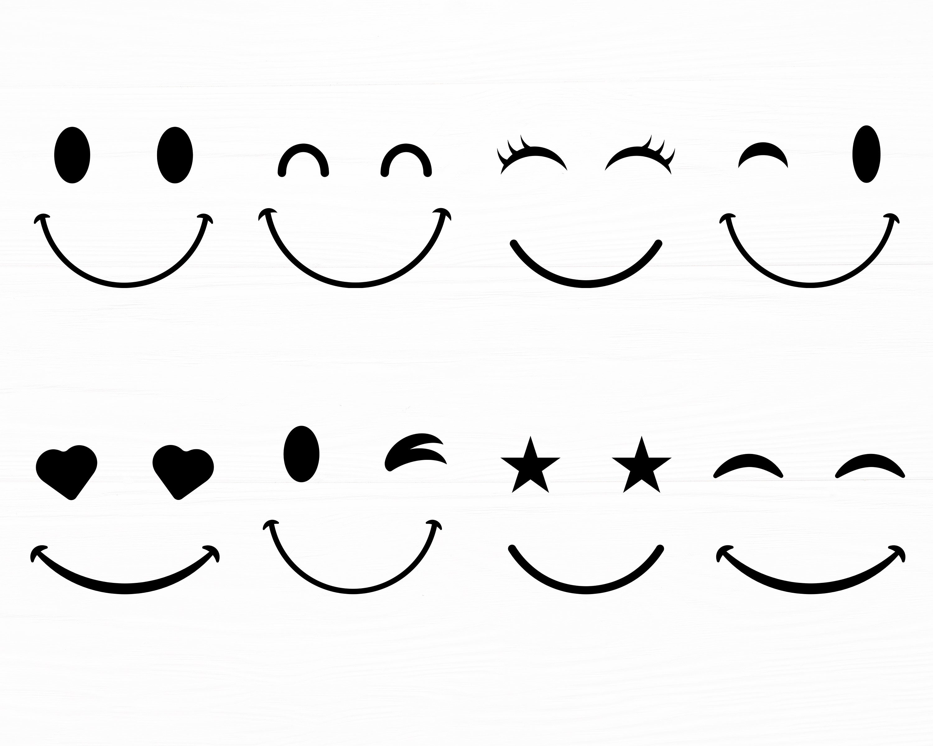 Happy Face Svg Bundle Emoji Svg Smiley Face Svg Happy Face Cut - Etsy ...