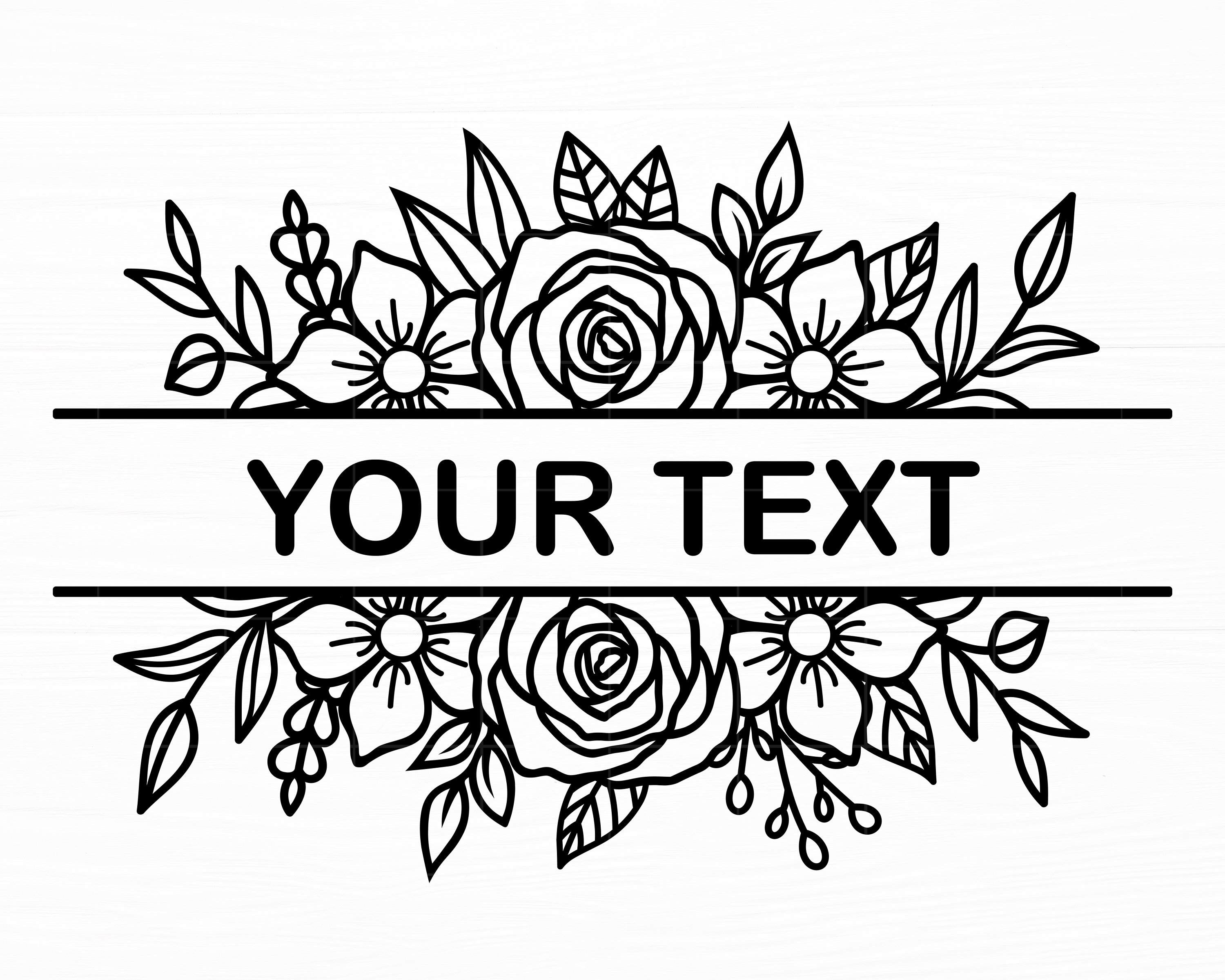 Floral Split Monogram SVG, Rose Flower Frame (digital Download) - Etsy