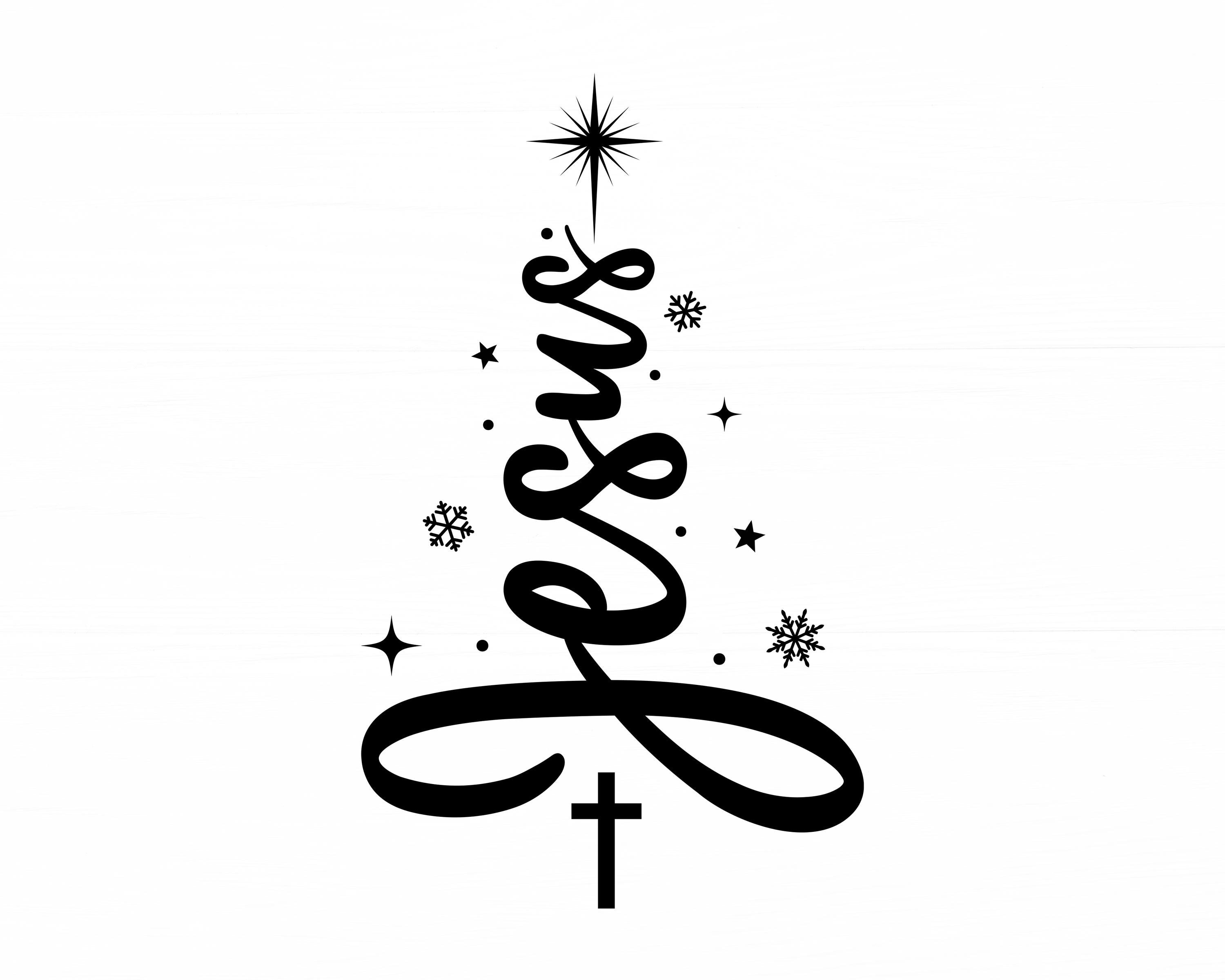 Jesus Christmas Tree SVG Christian Cut File (digital Download) - Etsy