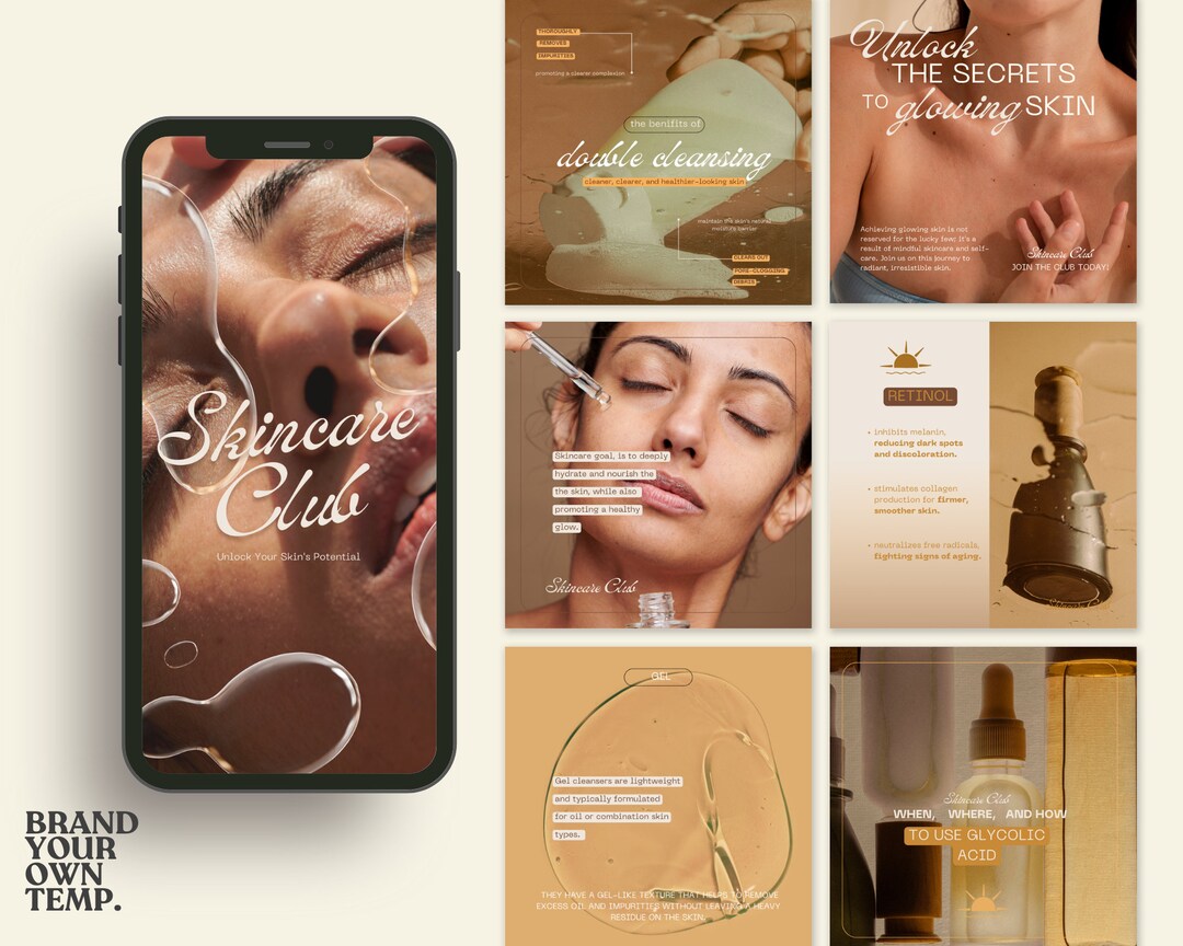 Skincare Instagram | Skincare Template Instagram | Canva Template ...