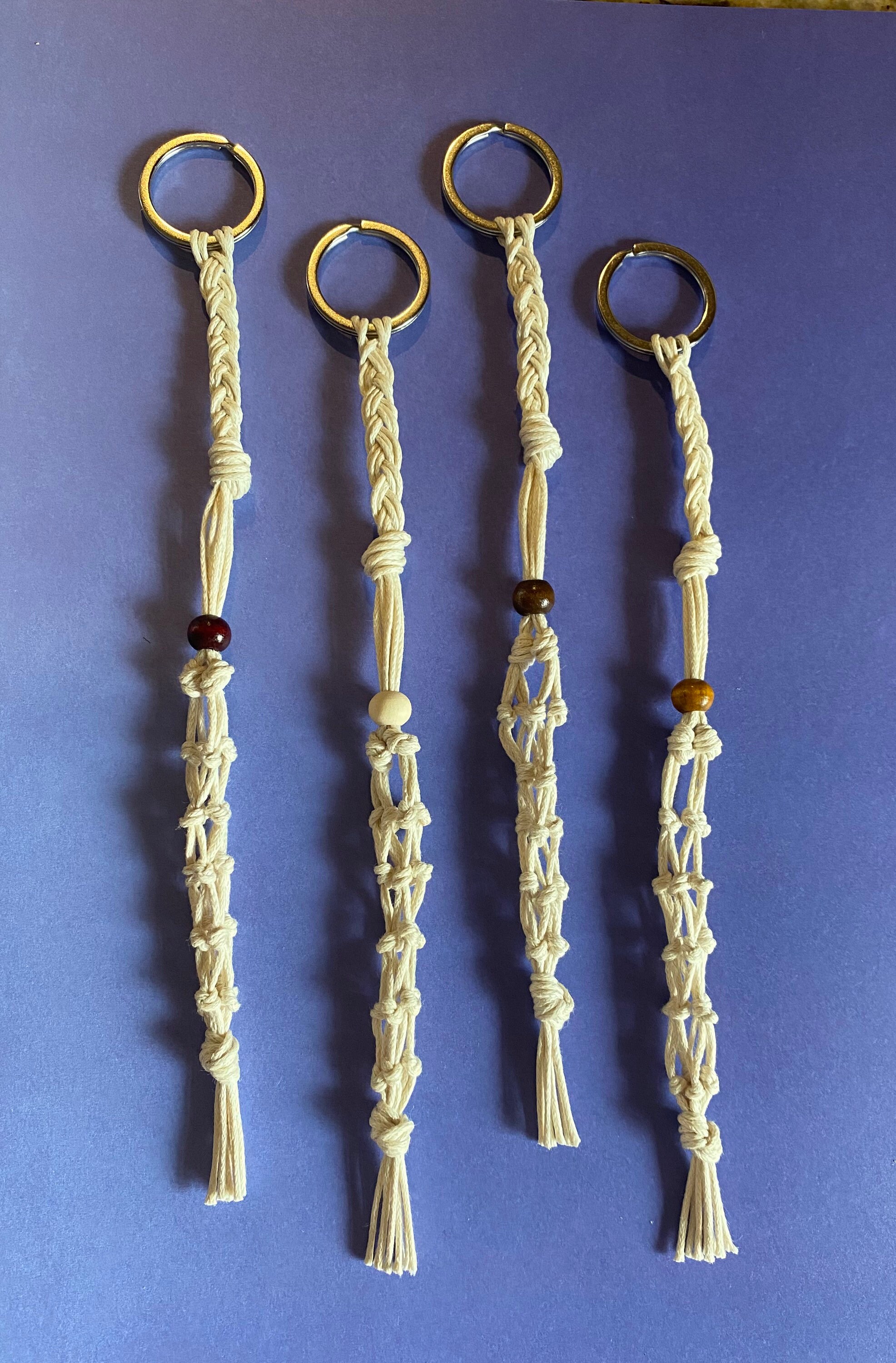 Interchangeable Crystal Macrame Pouch Keychains - Etsy