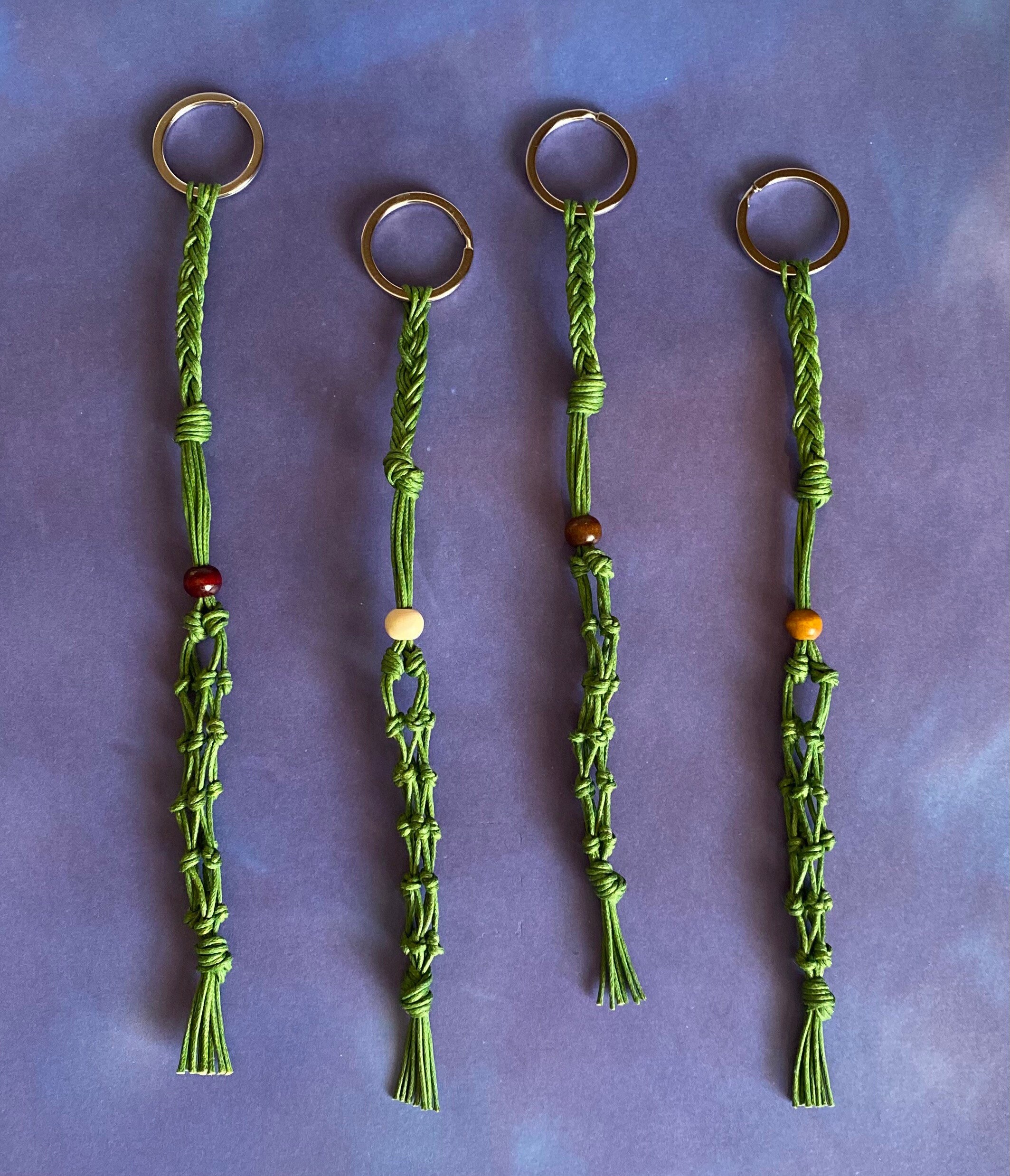 Interchangeable Crystal Macrame Pouch Keychains - Etsy