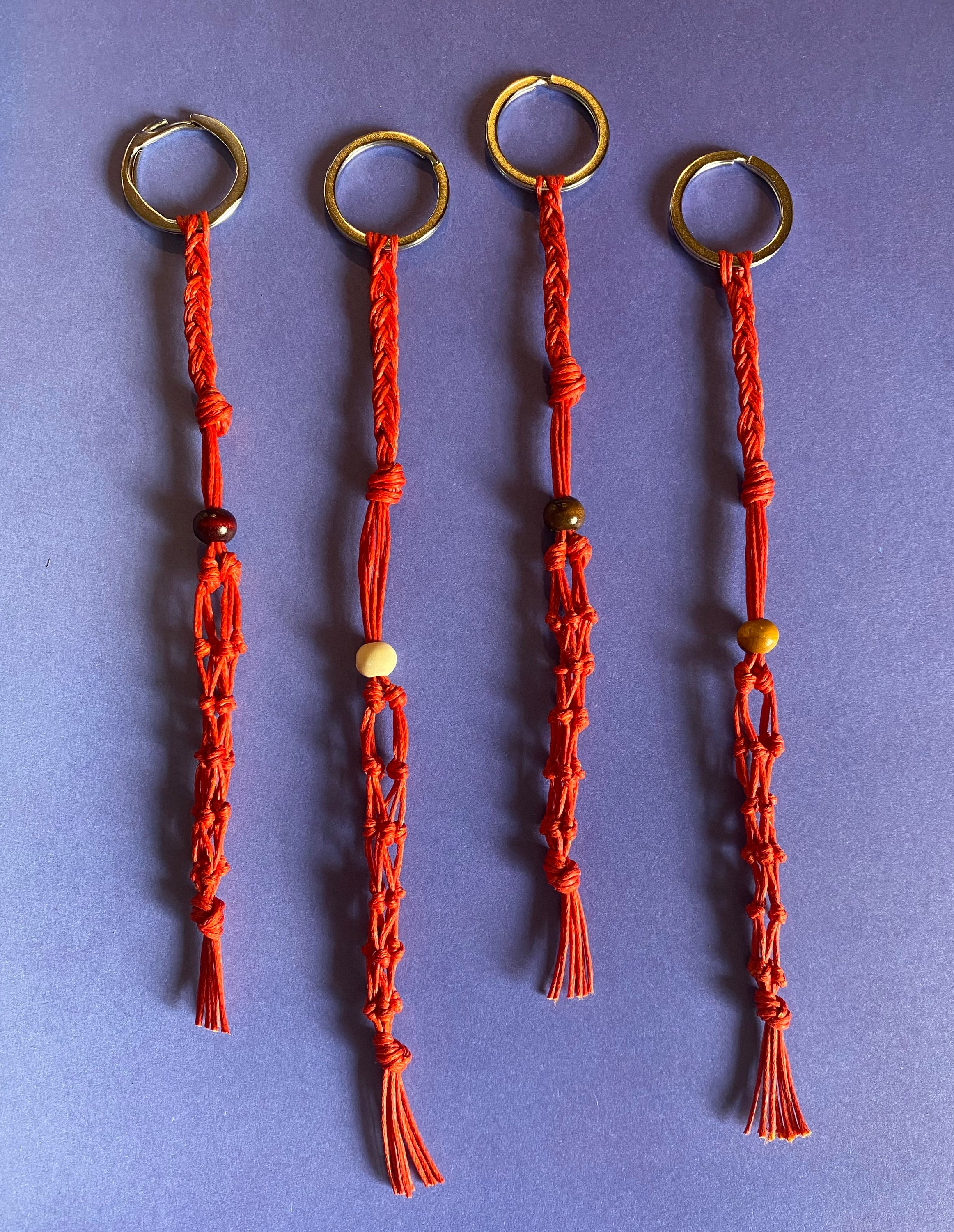 Interchangeable Crystal Macrame Pouch Keychains - Etsy