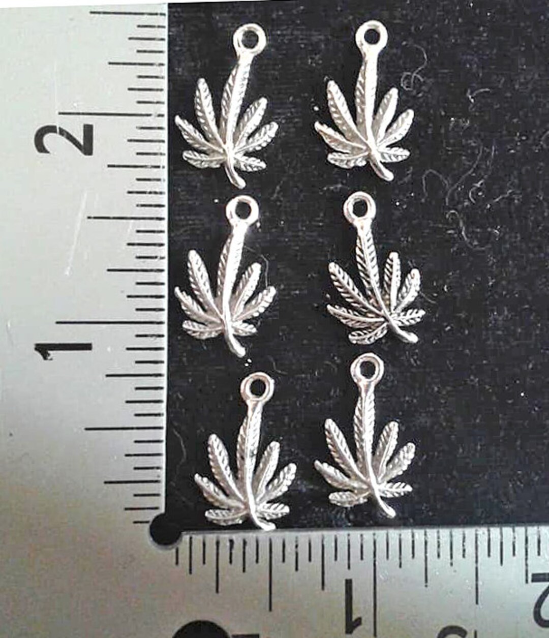 6 MARIJUANA LEAF Charms.antiqued Silver Plated. 3 Pairs - Etsy