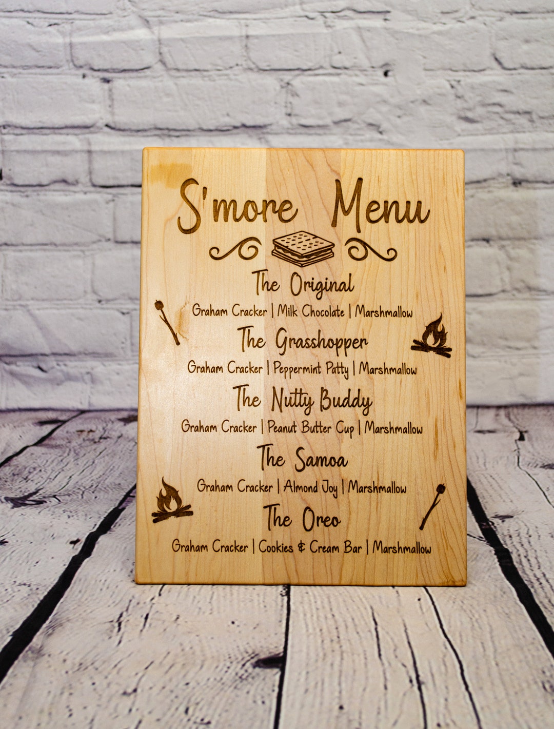 S'more Menu Cutting Board - Etsy