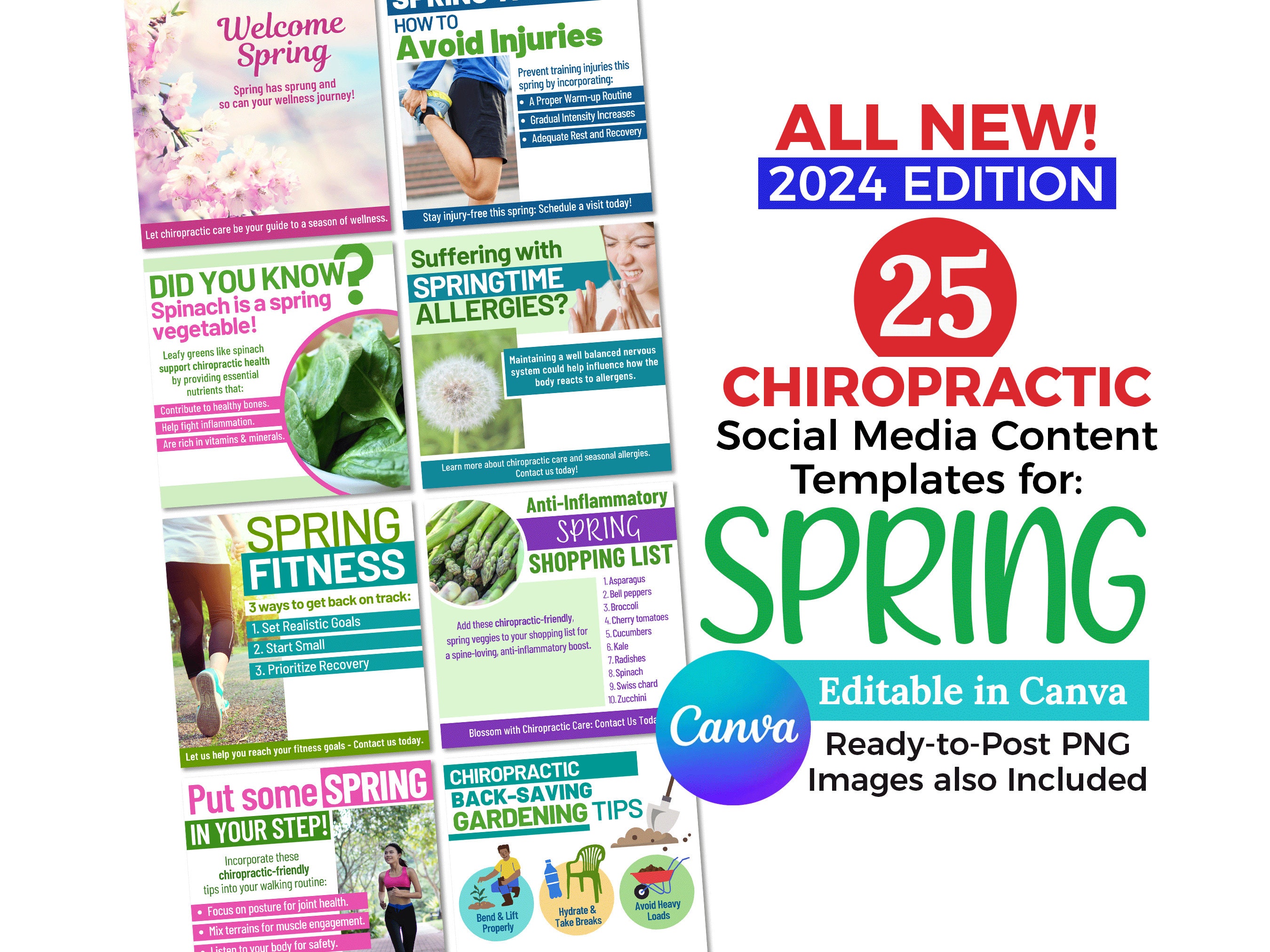 NEW 25 SPRING Chiropractic Social Media Images, Canva Templates ...