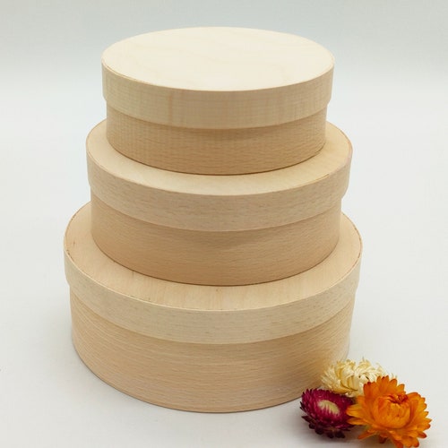 Bentwood Box Nesting Round Wooden Box With Lid Unfinished - Etsy