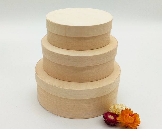 Bentwood Box | Nesting Round Wooden Box With Lid | Unfinished Shaker ...