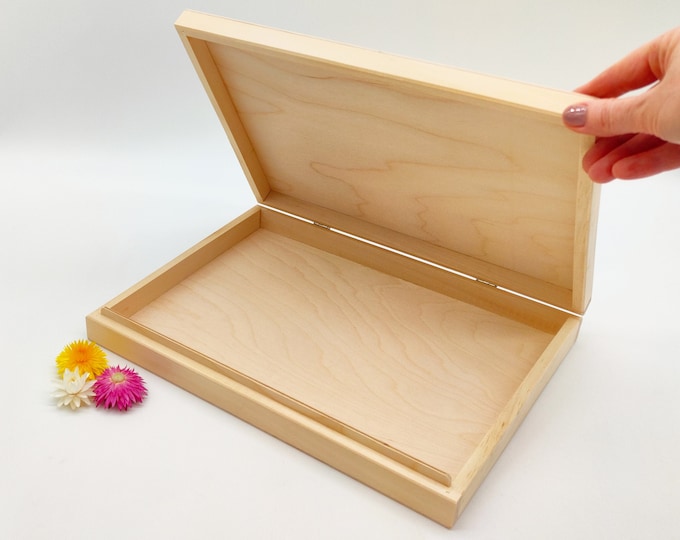 A4 Size Unfinished Wood Box | Large Wooden Box | Wooden Documents ...