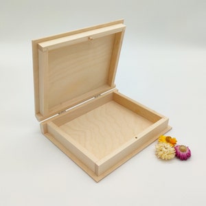 Wooden Book Box | Unfinished Wood Book Box | Wood Book Blank ...