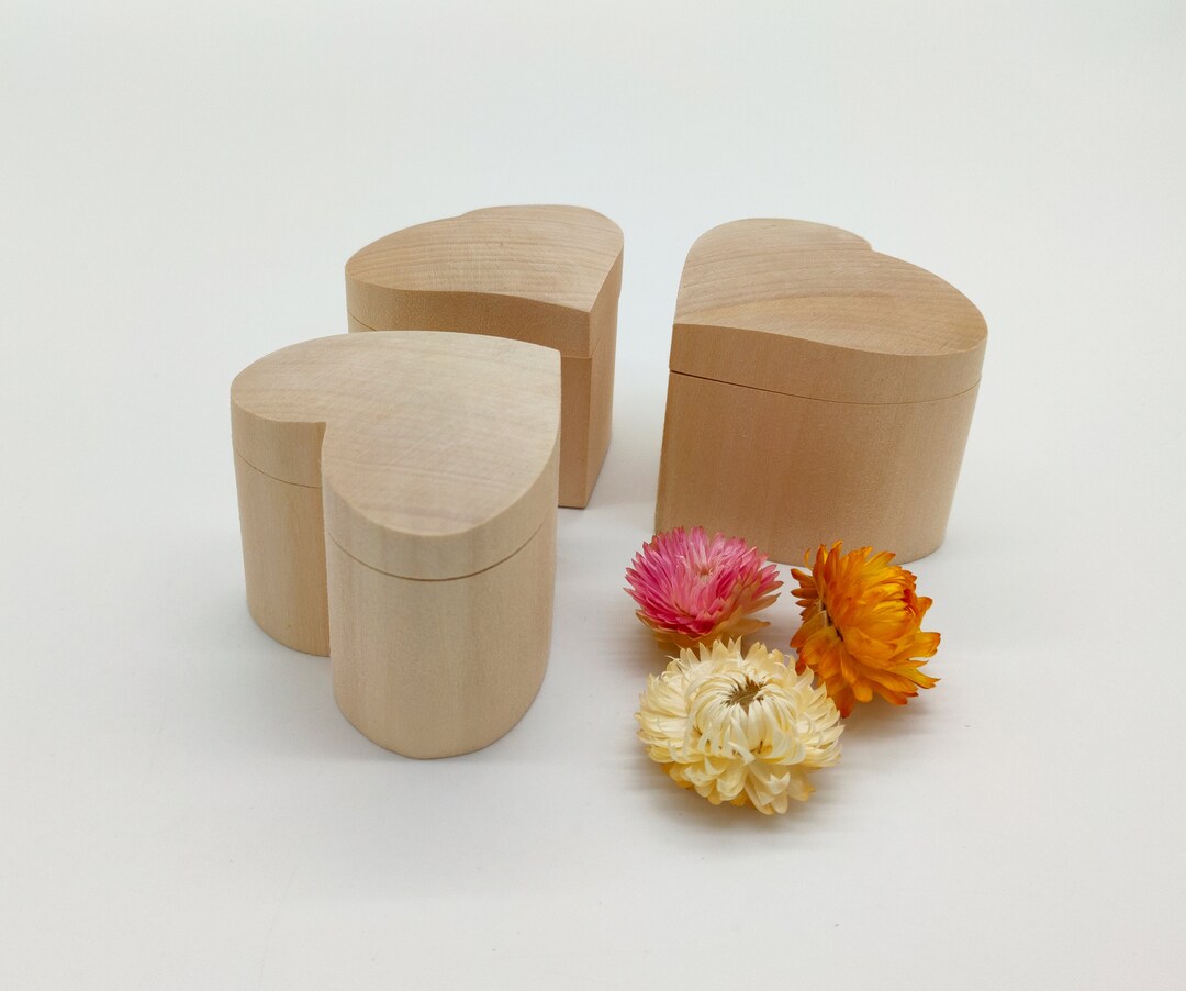 Wooden Heart Box | Heart Shaped Wooden Box With Sliding Lid ...