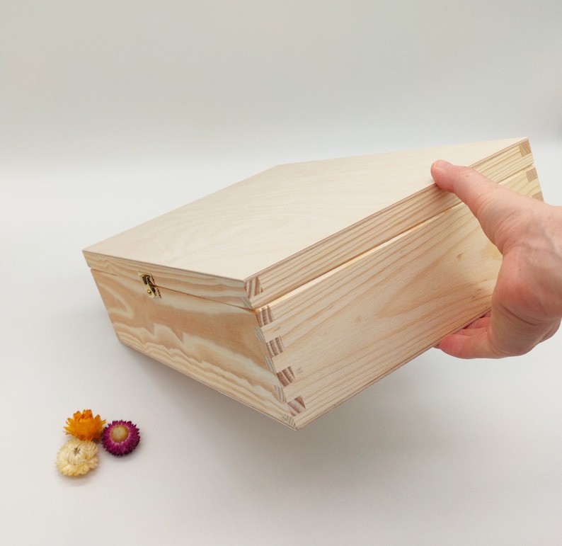 Large Wooden Box With a Latch Storage Box Box for - Etsy