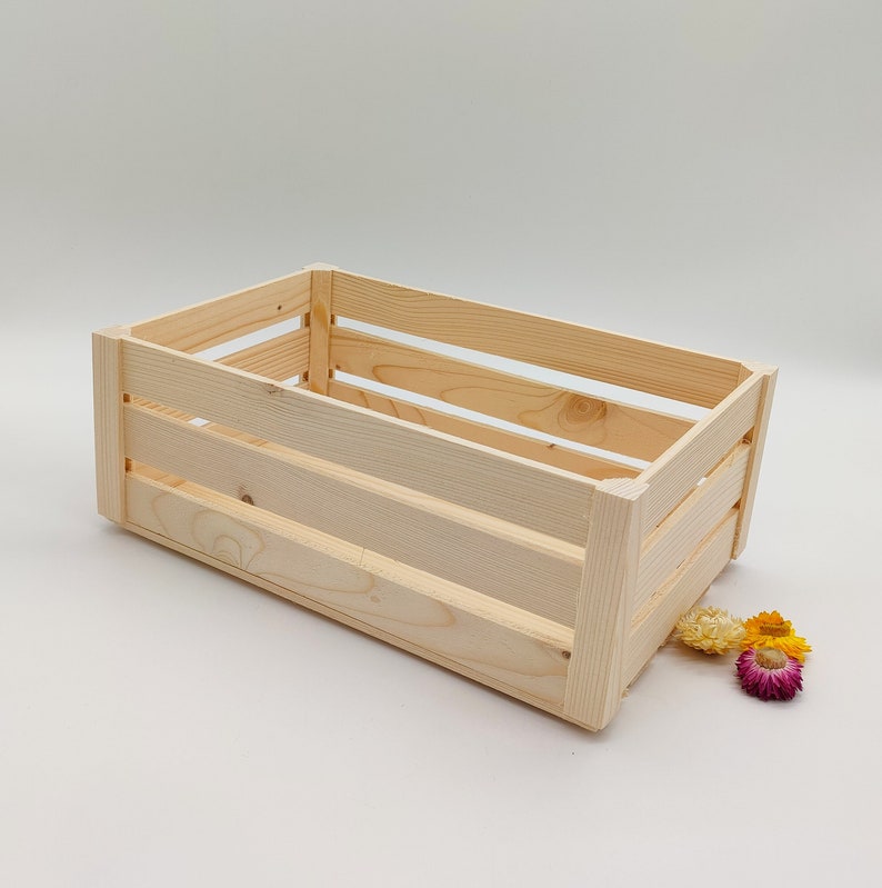 Set of 3 Slatted Crates Wooden Storage Crate Unfinished - Etsy