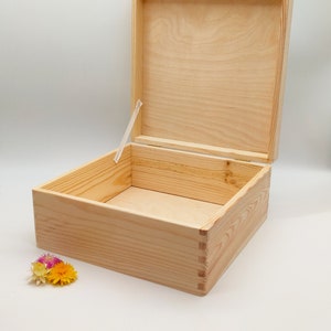 Wooden Square Box | Unfinished Wood Box | Wooden Chest | Wooden Box ...