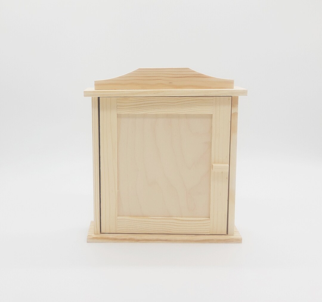 Wood Key Organizer With 5 Hooks | Hallway Key Box | Wooden Key Holder ...