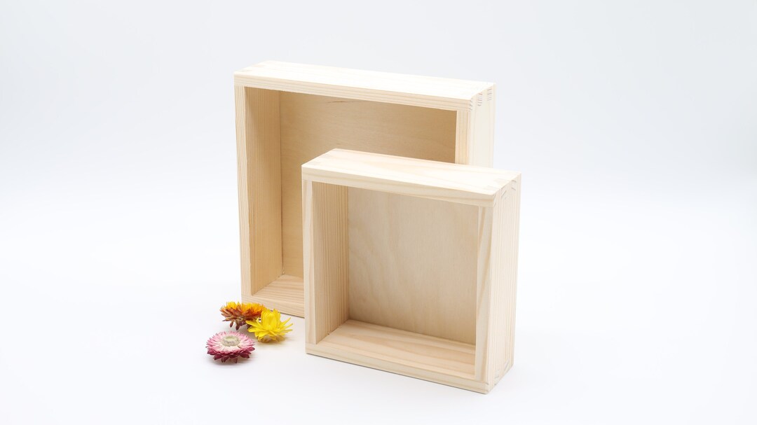 Wooden Shadow Box | Wooden Craft Box | Unfinished Wooden Frame | Blank ...