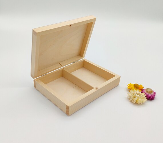 Wooden Box for Cards Small Wooden Box Wooden Box With Two | Etsy