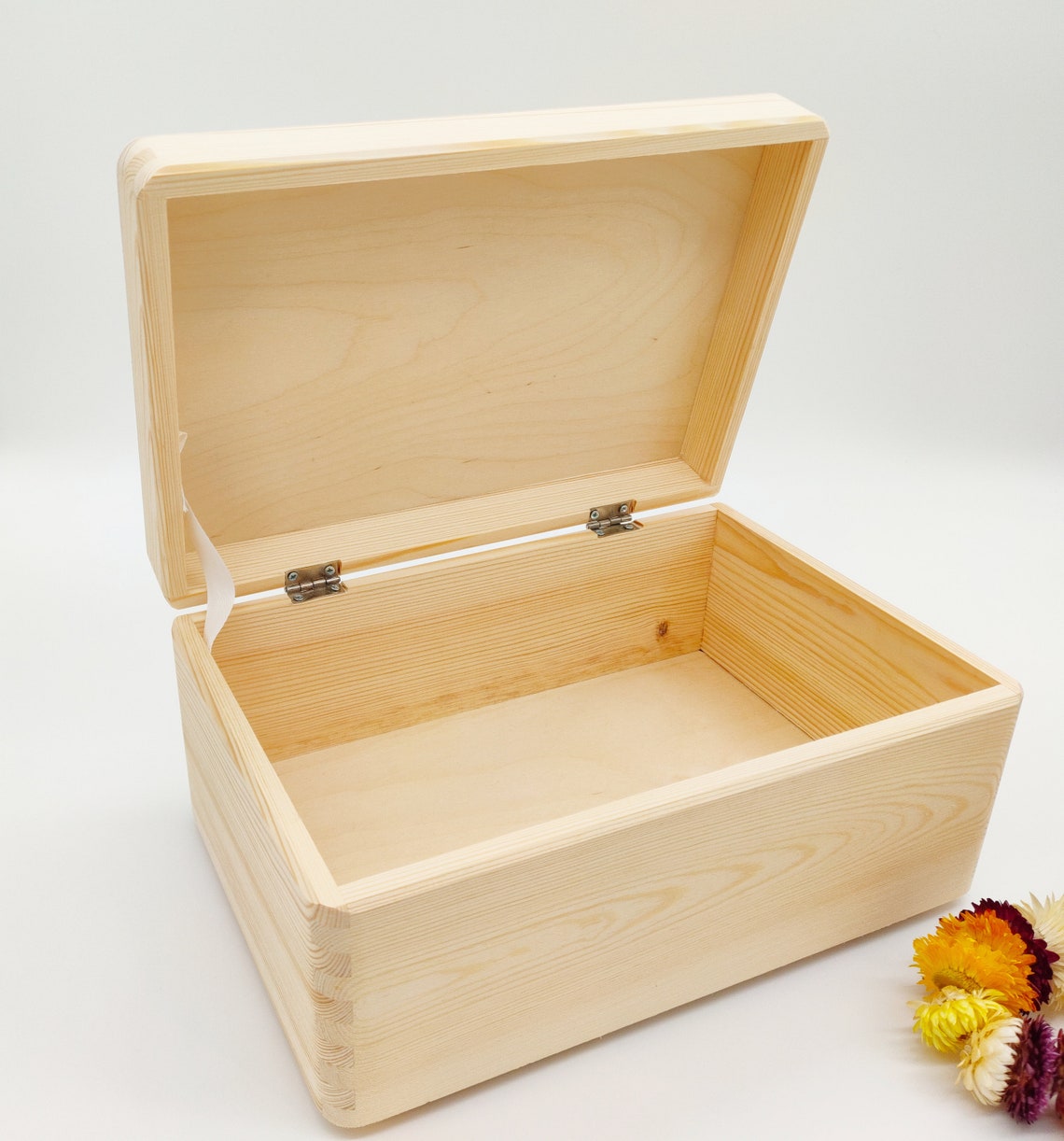 Large Wooden Box Unfinished Wood Box Wooden Chest | Etsy