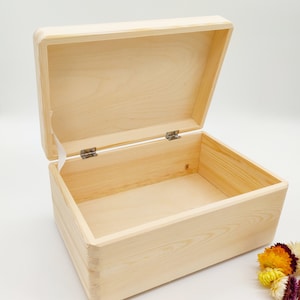 Large Wooden Box | Unfinished Wood Box | Wooden Chest | Jewelry Box ...