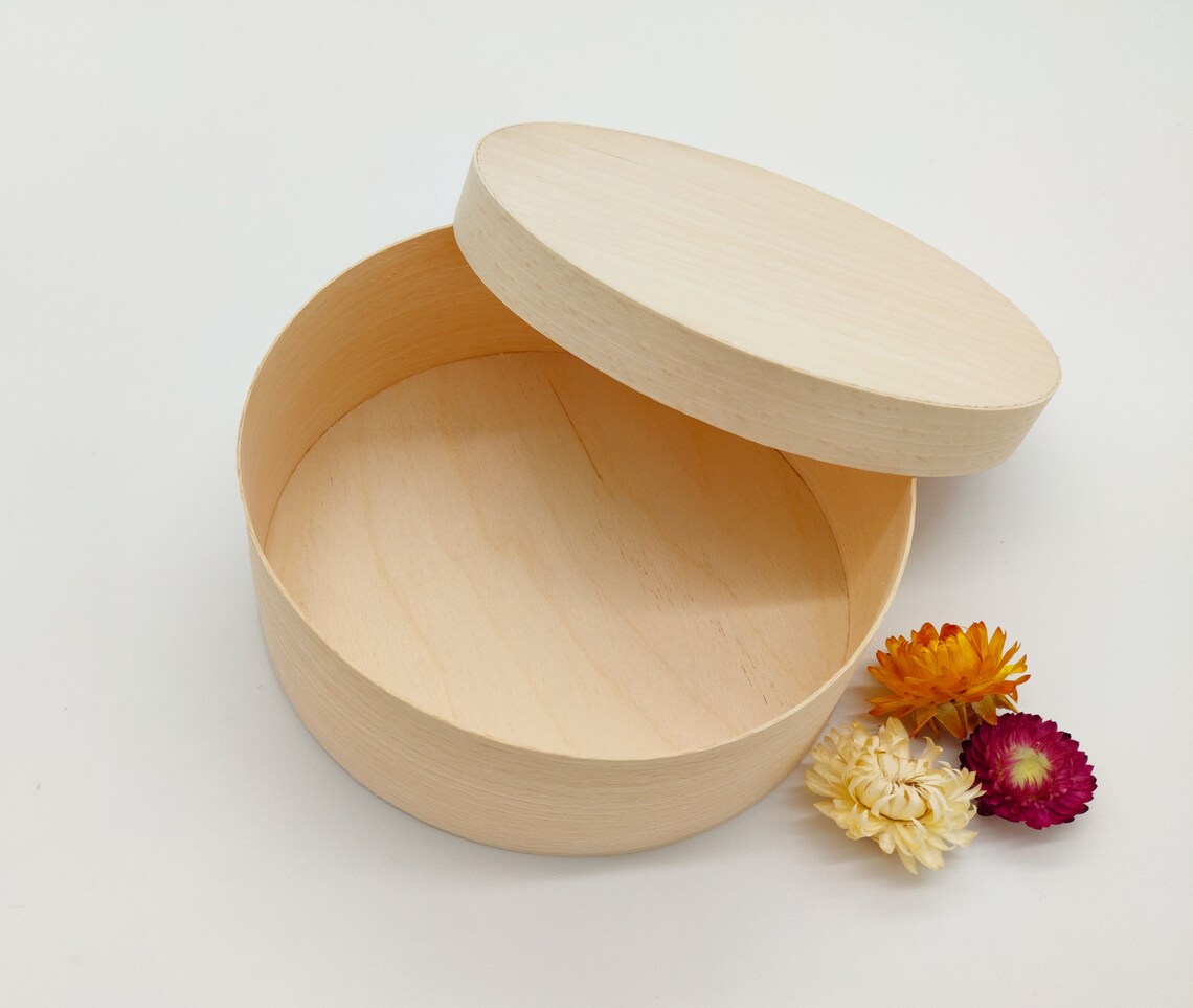 Bentwood Box | Nesting Round Wooden Box With Lid | Unfinished Shaker ...