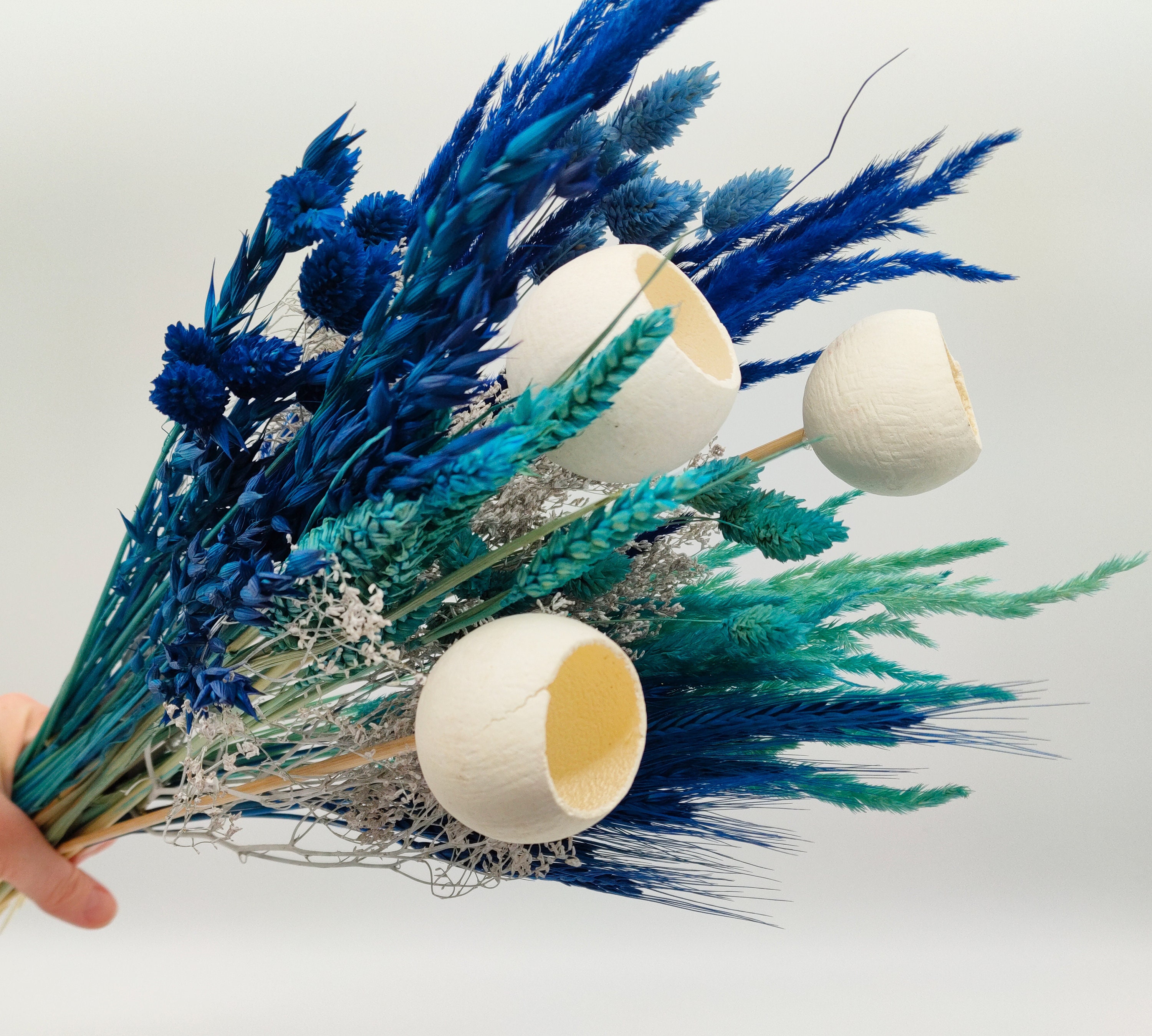 Blue Dried Flowers DIY Dried Flower Bouquet Create Your - Etsy