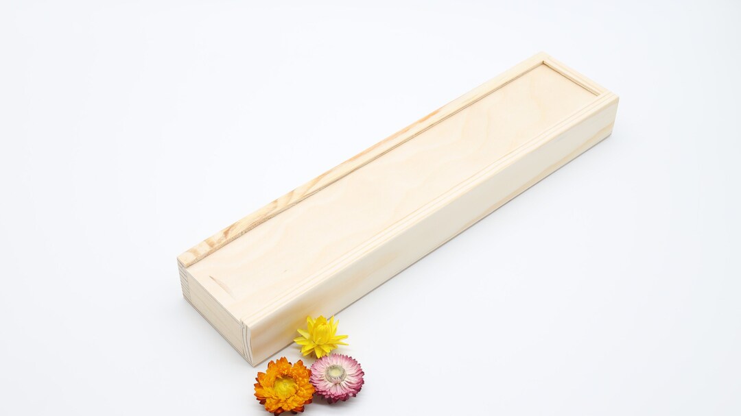 Wooden Box With a Sliding Lid | Knife Box | Unfinished Wood Box | Knife ...