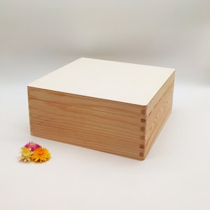 Wooden Square Box | Unfinished Wood Box | Wooden Chest | Wooden Box ...
