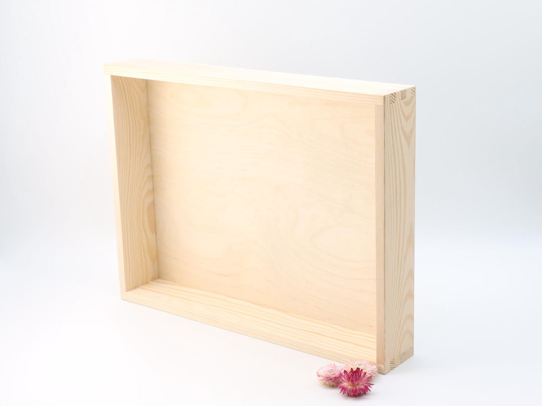 Wooden Shadow Box Wooden Craft Box Unfinished Wooden Frame Blank Framed ...