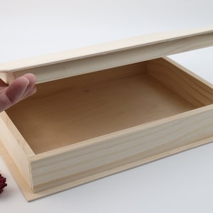 Large Wooden Book Box | Unfinished Wood Box | Book Lover Gift Box ...