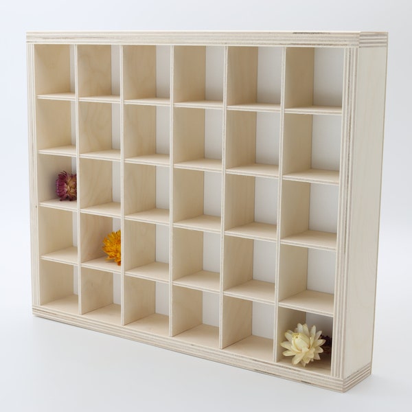 Wooden Display Shelf With Compartments - Etsy