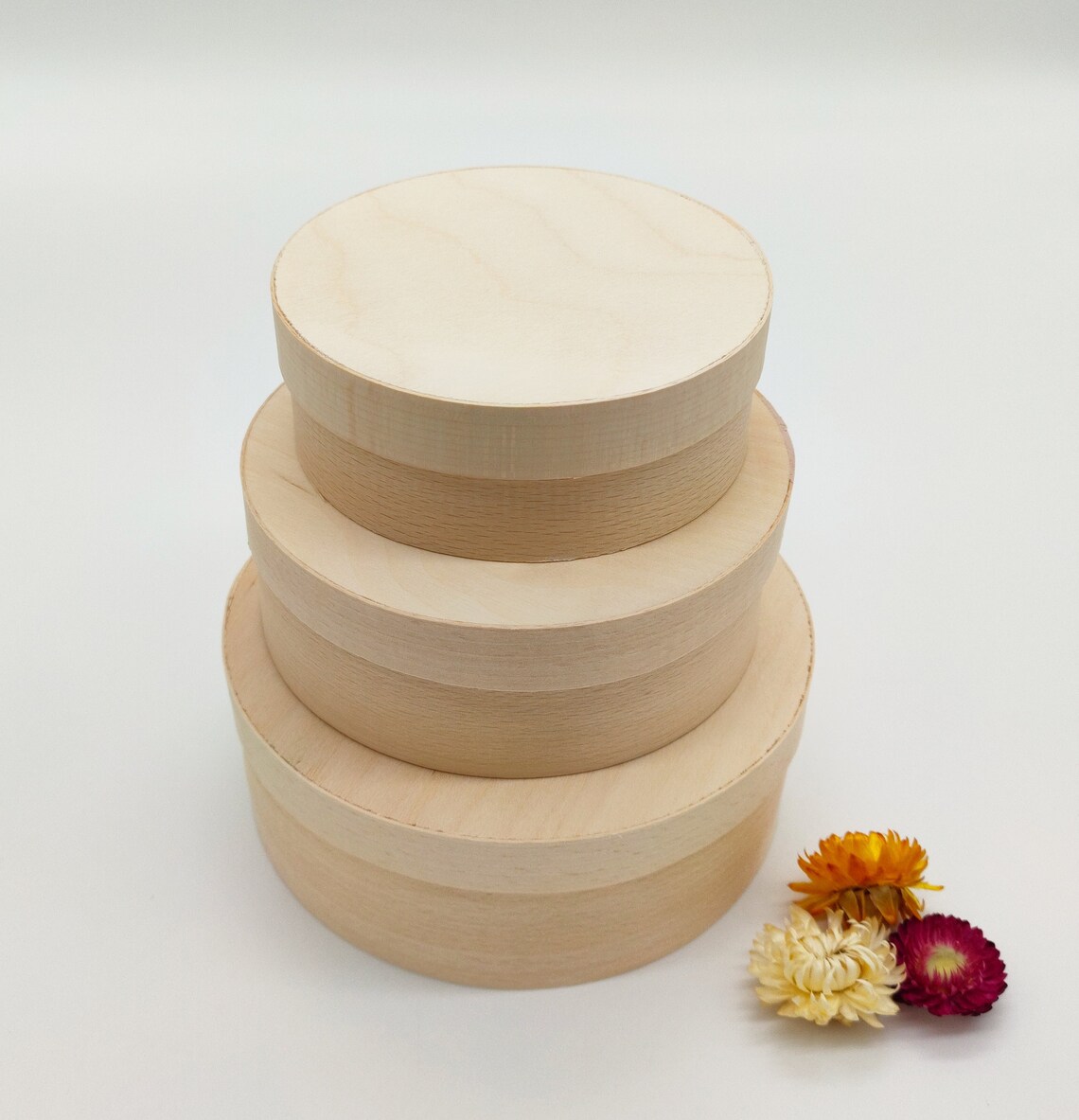 Bentwood Box | Nesting Round Wooden Box With Lid | Unfinished Shaker ...