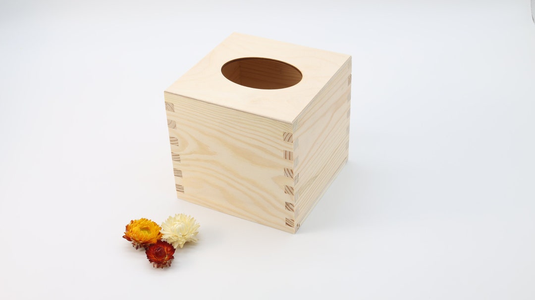 Square Tissue Box Cover | Wooden Tissue Box | Unfinished Wood Box ...