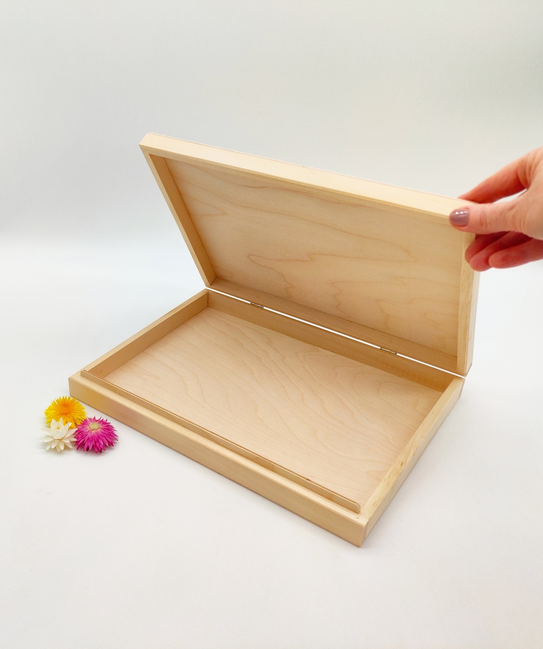 A4 Size Unfinished Wood Box | Large Wooden Box | Wooden Documents ...