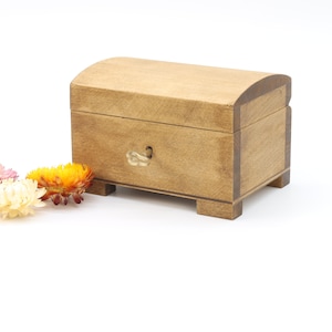 Small Wooden Box With Key in Oak/teak/venge Color | Wood Treasure Chest ...