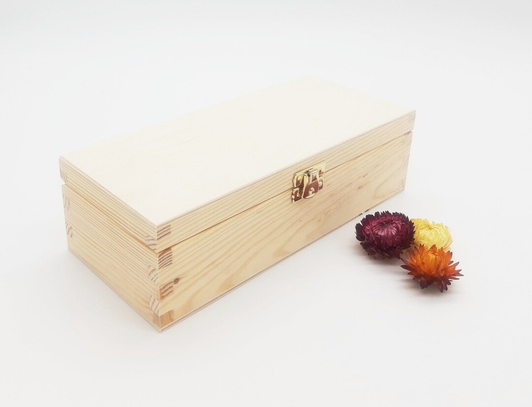 Wooden Box With a Latch and Hinged Lid | Storage | Decoupage Supplies ...