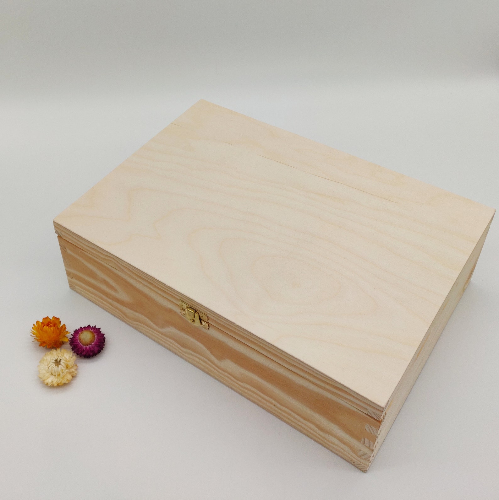 Large Wooden Box With a Latch Storage Box Box for - Etsy