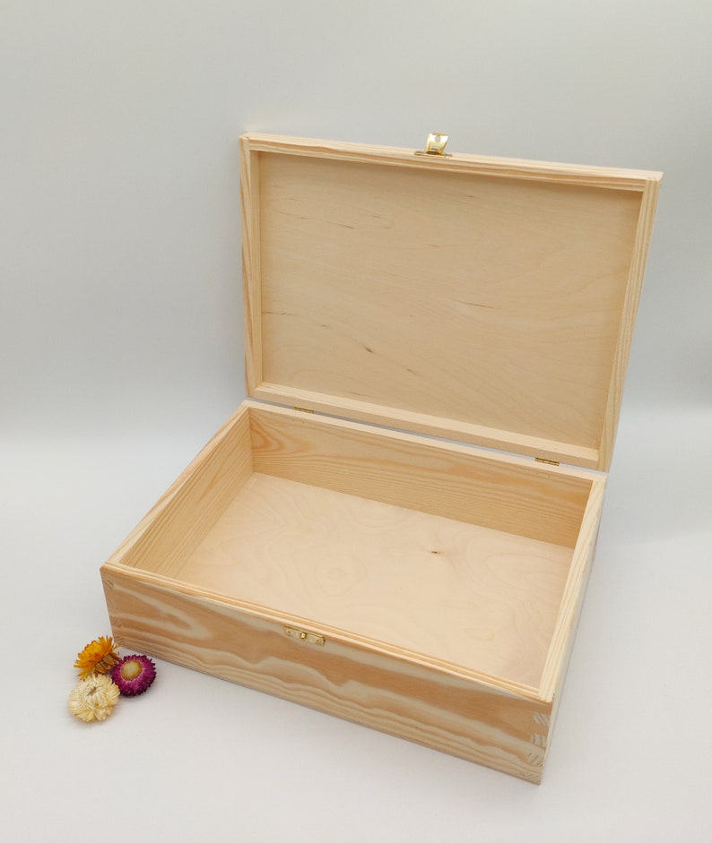 Large Wooden Box With a Latch Storage Box Box for - Etsy