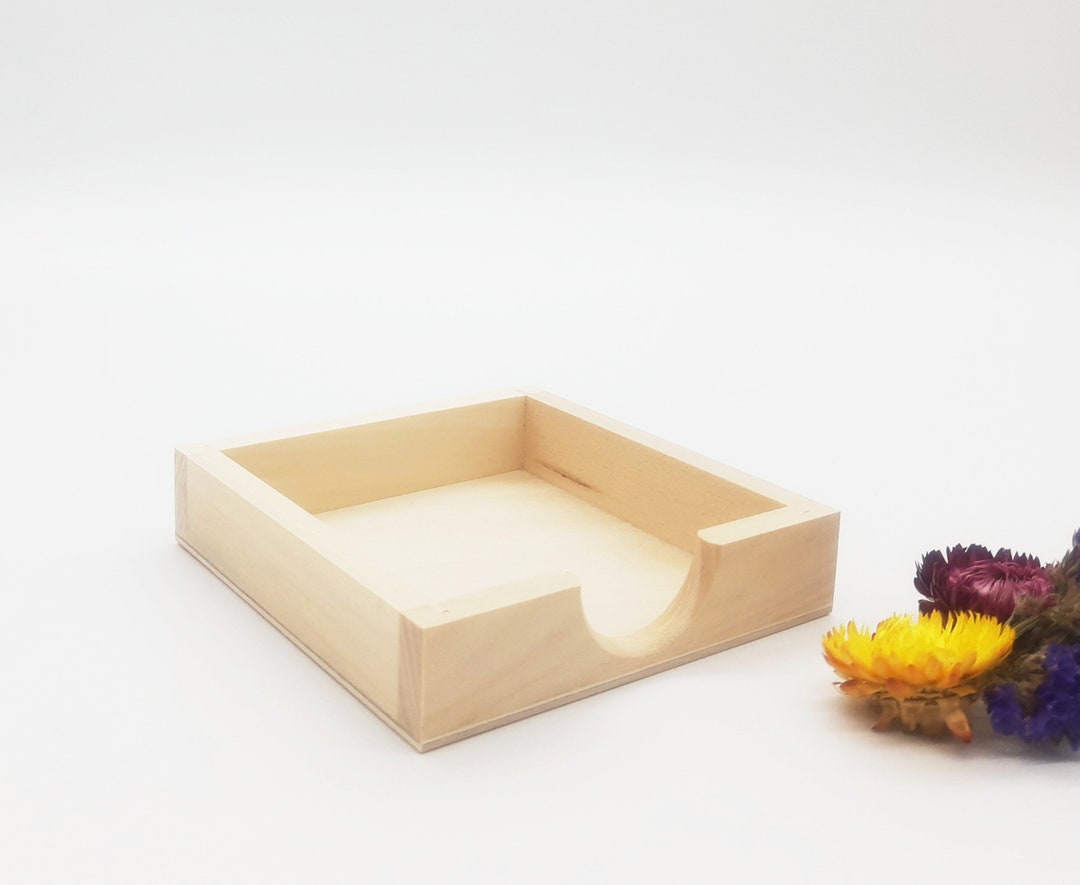 Wooden Sticky Notes Holder | Unfinished Wooden 4"x4" Sticky Note ...