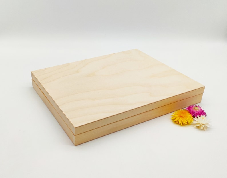 A4 Size Unfinished Wood Box Large Wooden Box Wooden - Etsy