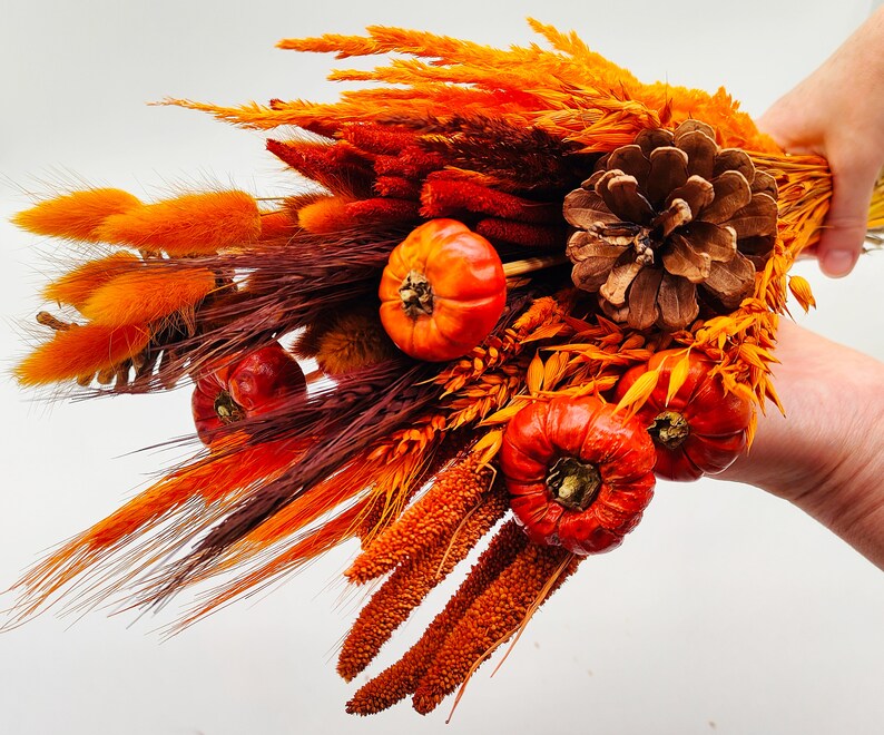 Dried Natural Pumpkins on Sticks Fall Decoration Miniature - Etsy