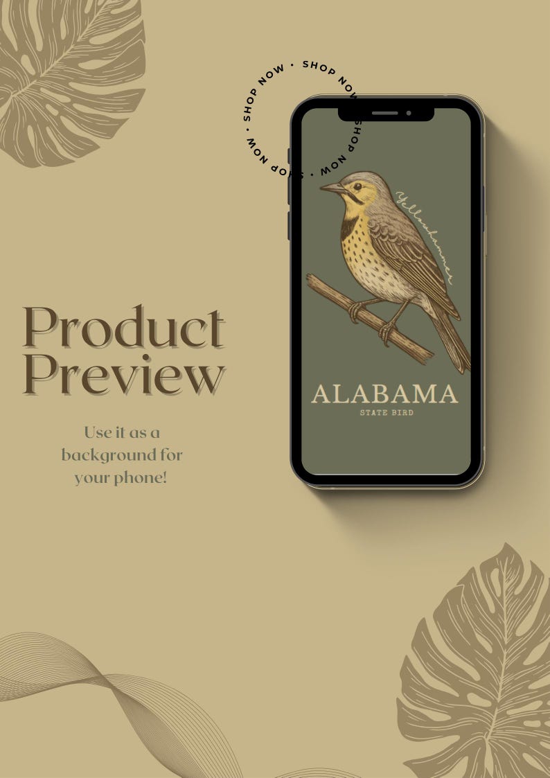 Alabama State Bird Art Print – Yellowhammer Vintage Botanical ...