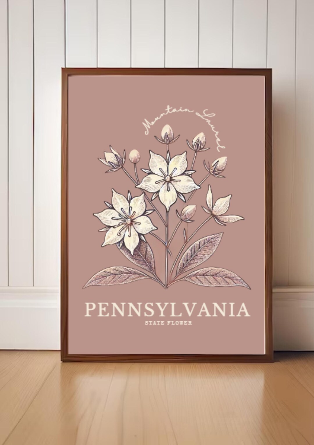 Pennsylvania Mountain Laurel Digital Art – Minimalist State Flower ...