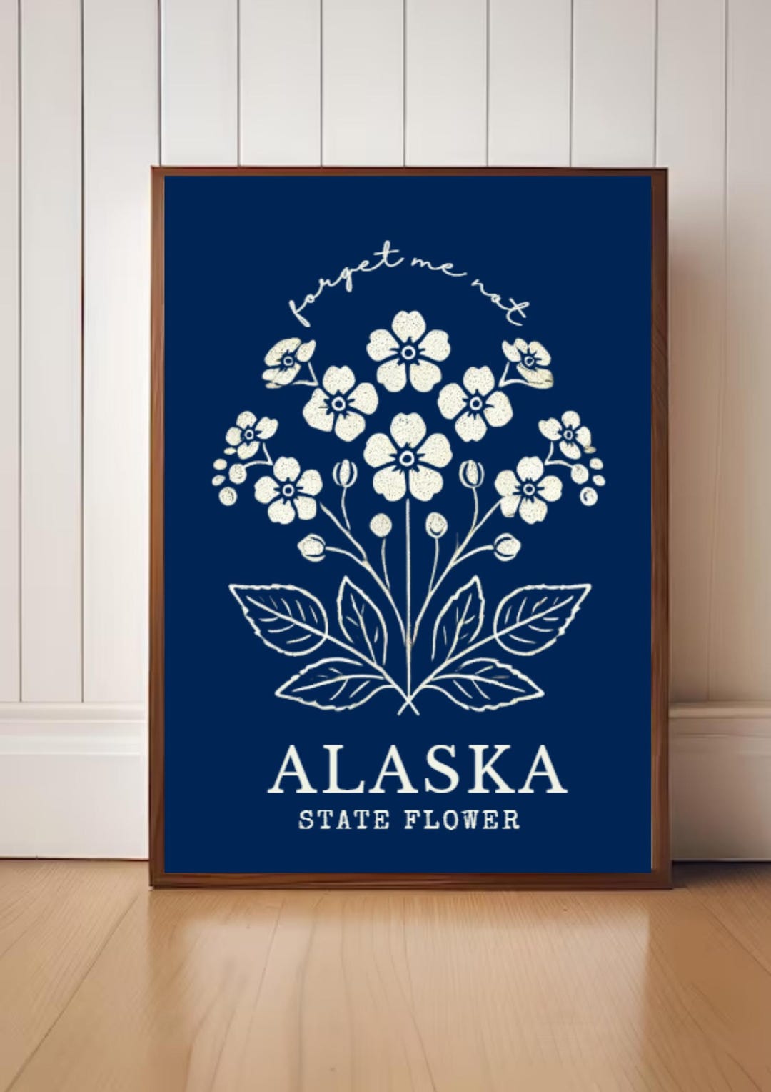 Alaska Forget-me-not Digital Print – Minimalist State Flower Art ...
