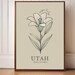 Utah Sego Lily Digital Art – Minimalist State Flower Botanical Wall ...