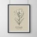 Utah Sego Lily Digital Art – Minimalist State Flower Botanical Wall ...